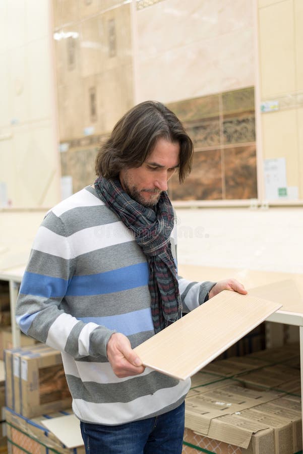 Portrait of Middle-aged Man in a Store Building Materials Stock Image ...