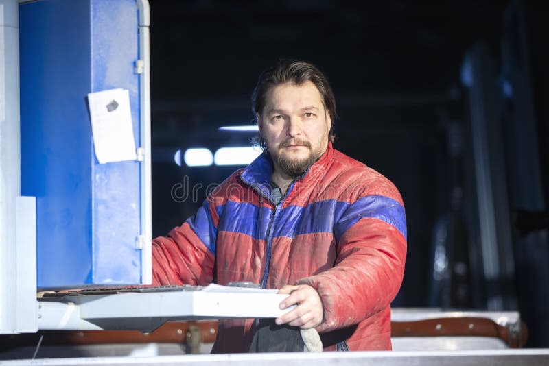 Portrait of a Middle-aged Working Man Stock Image - Image of contractor ...