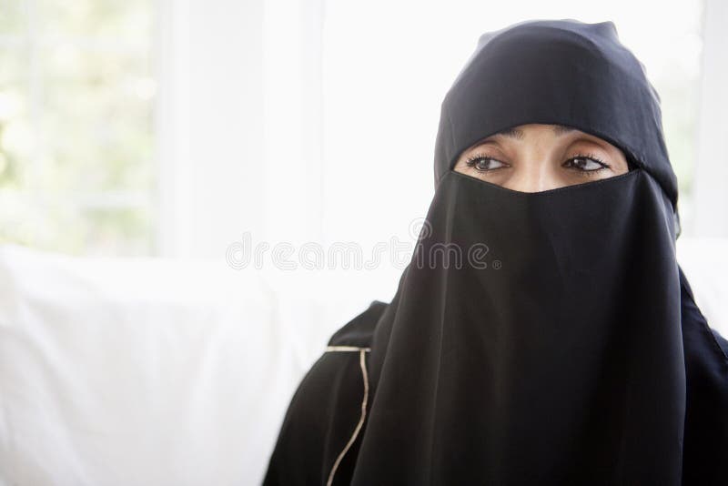 Portrait of a Middle Eastern Woman Wearing Black Stock Photo - Image of ...