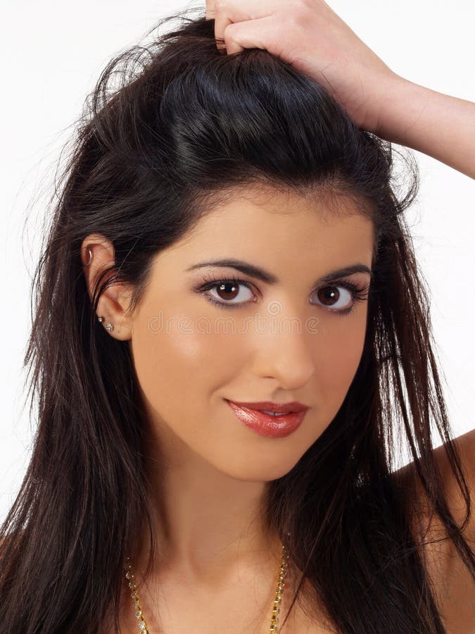 Portrait Middle Eastern Young Woman Stock Photo - Image of eastern ...