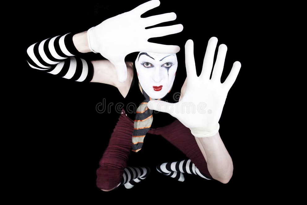 Portrait of Mim in White Gloves Stock Image - Image of clown, actor ...