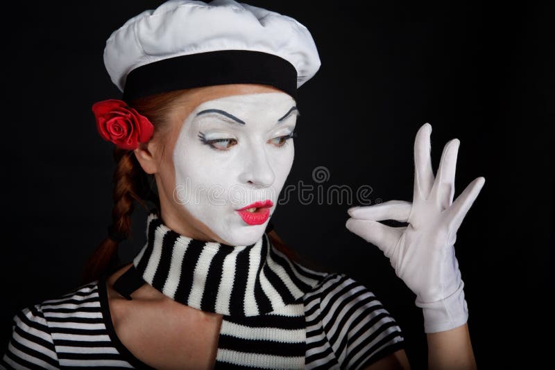 Sad Mime Pierrot with a Mask Stock Image - Image of artistic, love ...