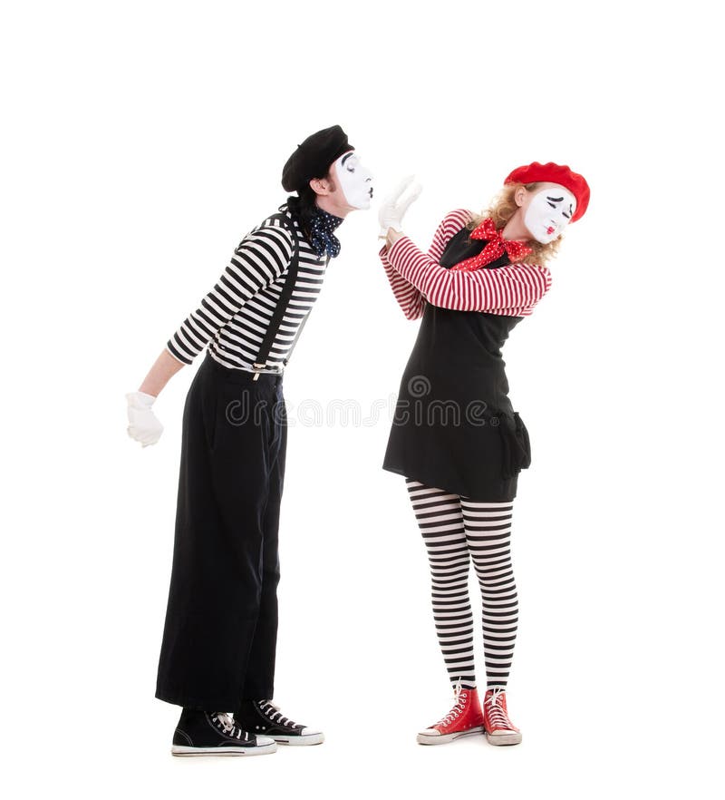 Portrait of Mimes with Balloons Stock Photo - Image of facial, male ...