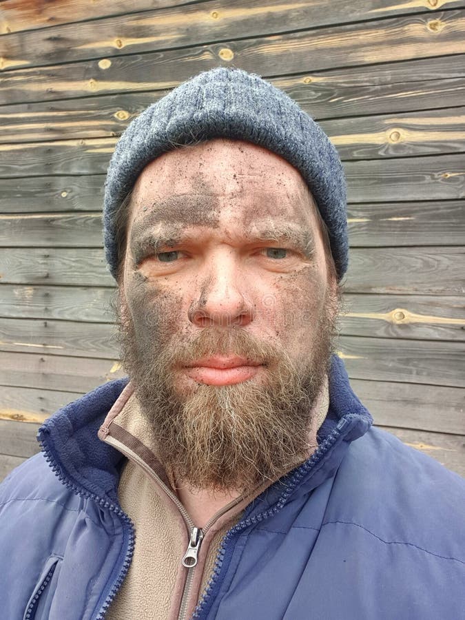 Portrait of a Miner after Working in the Mine, the Dirty Face of a ...