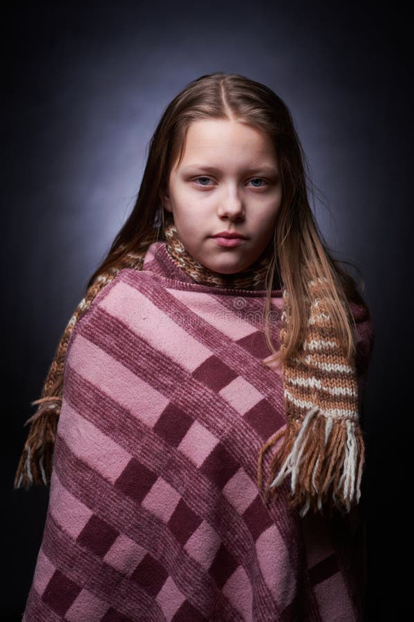 Portrait of a Miserable Little Girl Stock Image - Image of despair ...