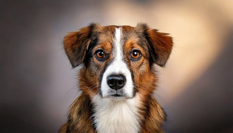 A Portrait of a Mixed-breed Dog with Intense Brown Eyes and Expressive ...