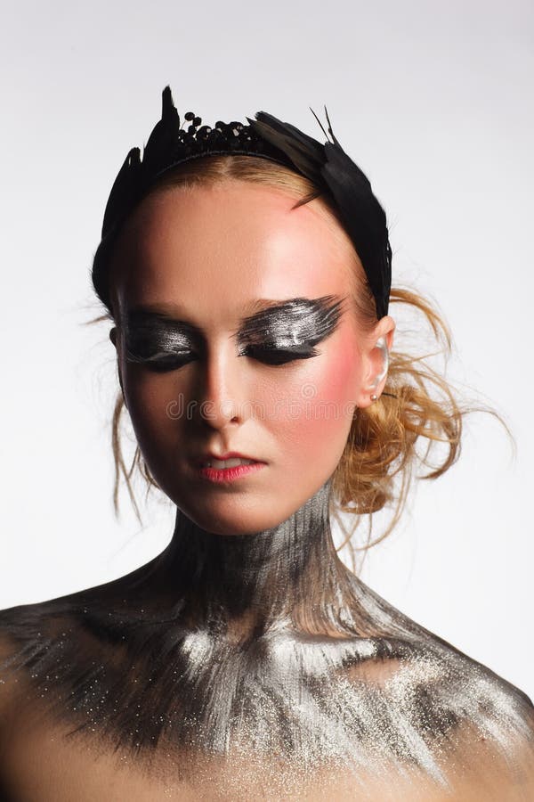 Portrait of a Model in Creative Expressive Style. Studio Photo Session ...