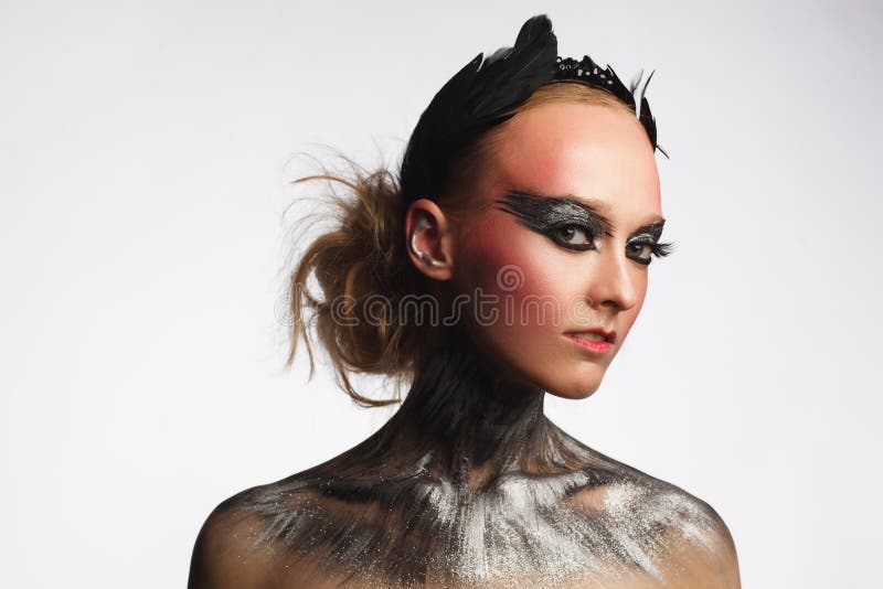 Portrait of a Model in Creative Expressive Style. Studio Photo Session ...