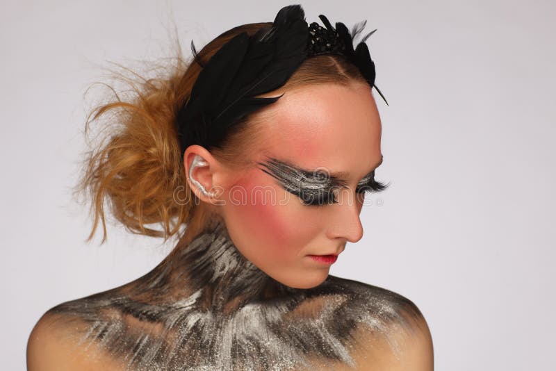 Portrait of a Model in Creative Expressive Style. Studio Photo Session ...