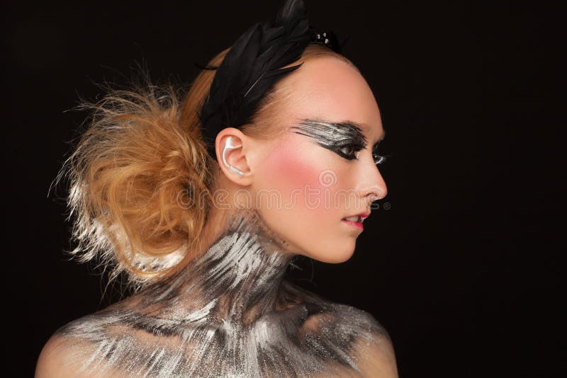 Portrait of a Model in Creative Expressive Style. Studio Photo Session ...