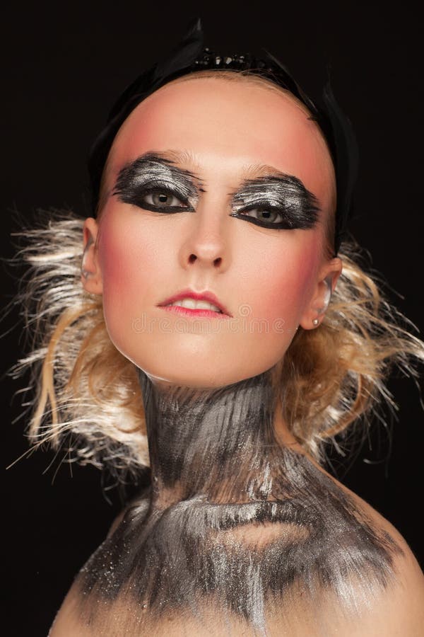 Portrait of a Model in Creative Expressive Style. Studio Photo Session ...