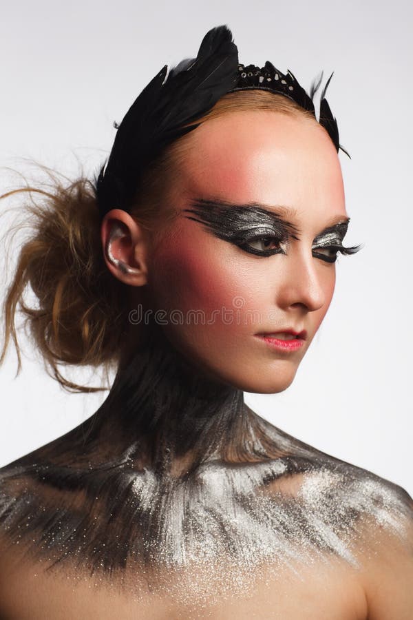 Portrait of a Model in Creative Expressive Style. Studio Photo Session ...