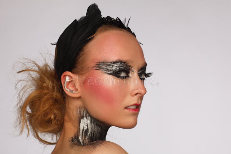 Portrait of a Model in Creative Expressive Style. Studio Photo Session ...