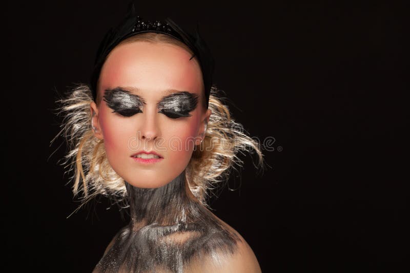 Portrait of a Model in Creative Expressive Style. Studio Photo Session ...