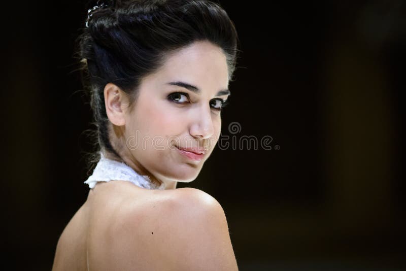 Portrait of model smiling editorial stock image. Image of catwalk ...