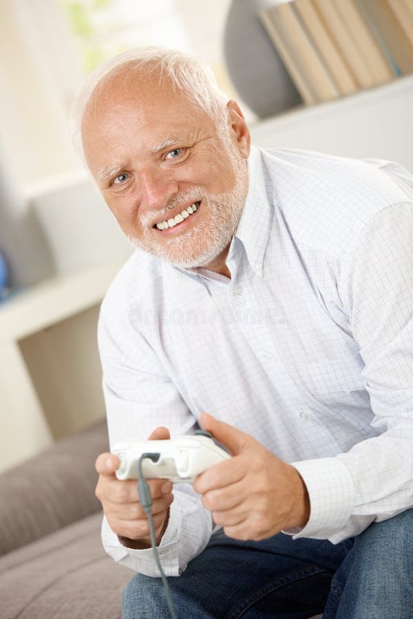 Portrait of Modern Senior Playing Computer Game Stock Image - Image of ...