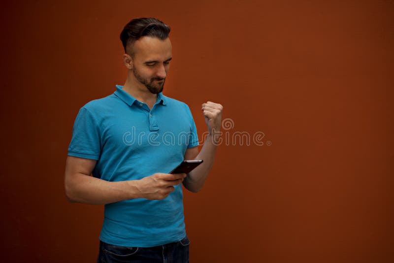Portrait of Modern Young Man with Mobile Phone Stock Image - Image of ...
