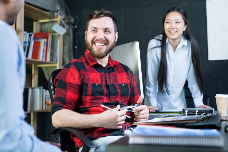 Creative Young People Enjoying Work in Office Stock Photo - Image of ...