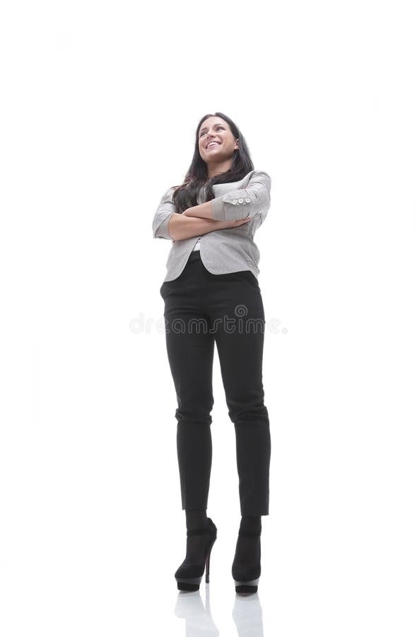 Portrait of a Modern Young Woman. View from Below Stock Photo - Image ... Portrait of a Modern Young Woman. View from Below Stock Photo - Image ...