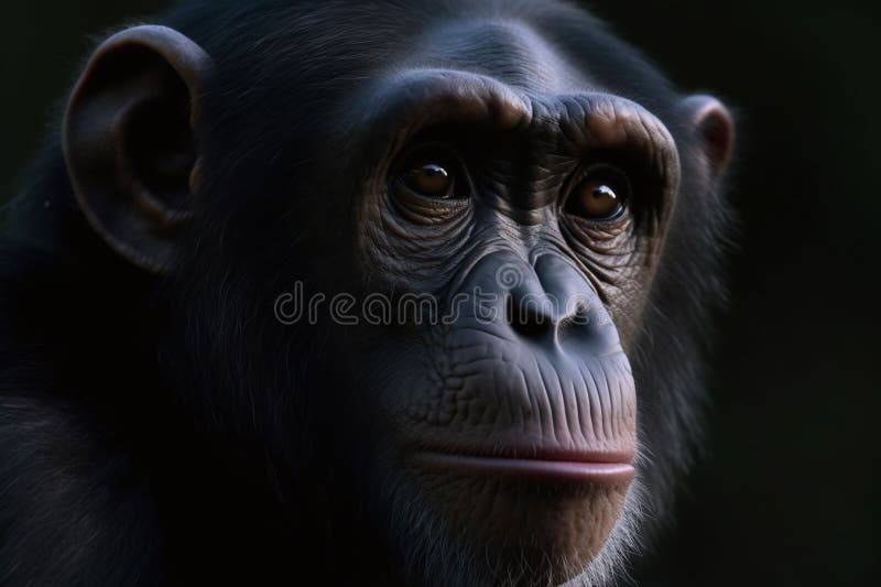 Portrait of a Monkey with Bright Eyes Looking at the Camera. Close-up ...