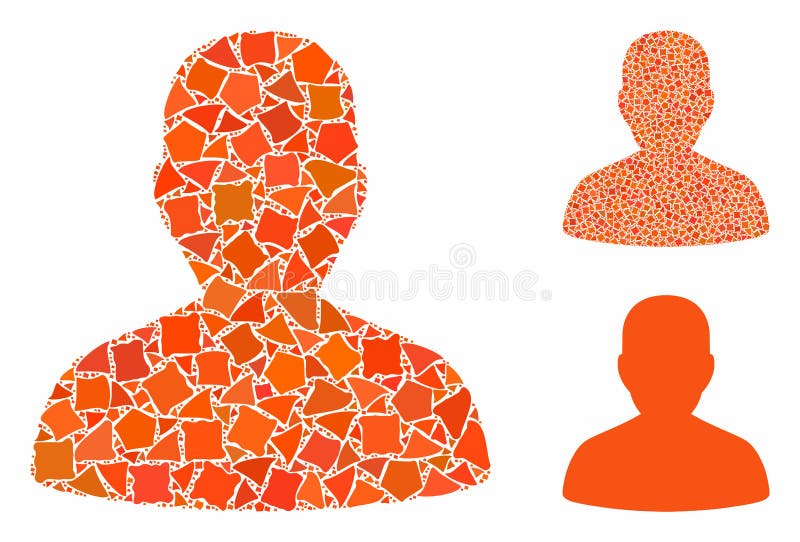 Portrait Mosaic Icon of Irregular Items Stock Illustration ...