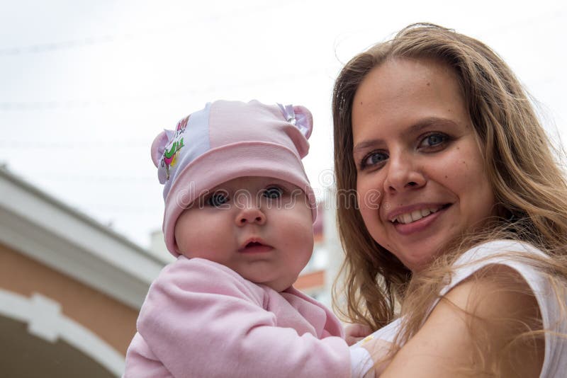 Portrait of Mother and Cute Baby Stock Photo - Image of love, face ...