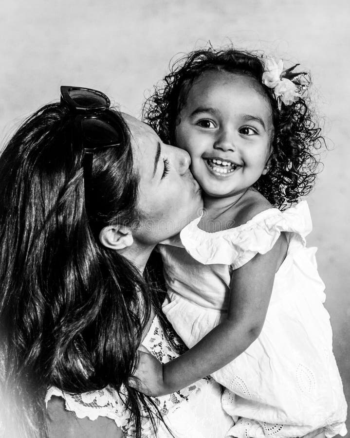 Portrait of Mother with Daughter at Home Stock Image - Image of cute ...
