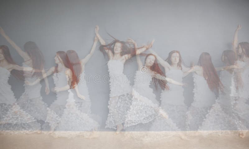 Portrait of motion woman. stock photo. Image of model - 198658812