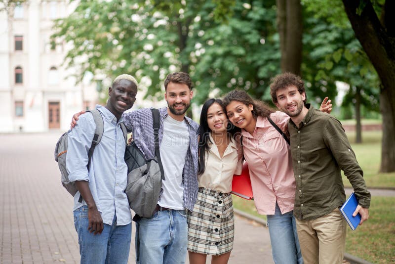 Portrait of a Multi-ethnic Group of University Students. Stock Photo ...