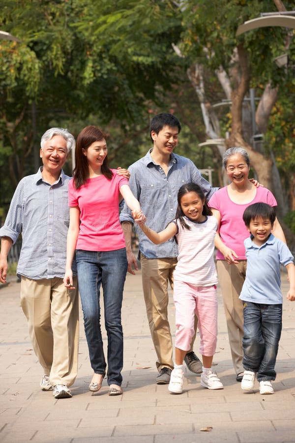 Portrait of Multi-Generation Chinese Family Stock Image - Image of hong ...