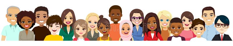 Portrait of Multicultural Team Group Stock Vector - Illustration of ...