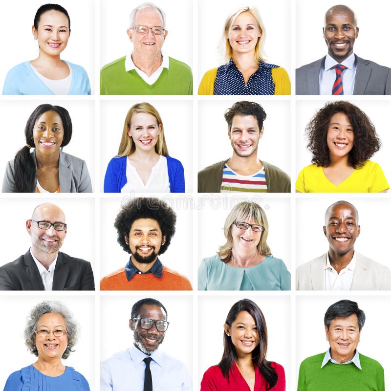 Portrait Of Multiethnic Colorful Diverse People Stock Image - Image of ...