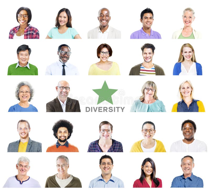 Portrait of Multiethnic Colorful Diverse People Stock Photo - Image of ...