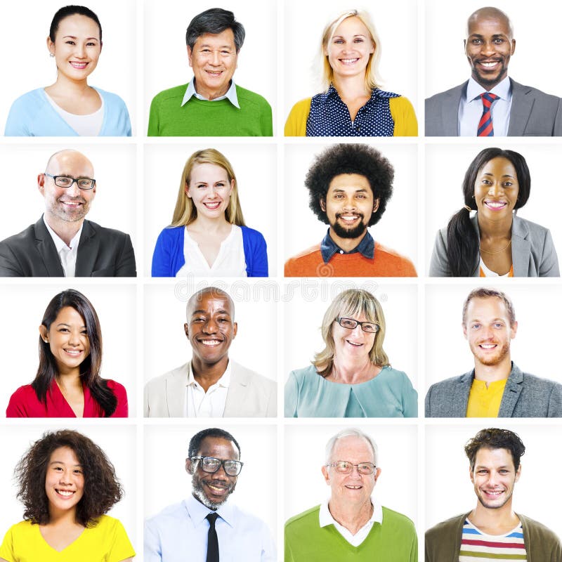 Portrait of Multiethnic Colorful Diverse People Stock Image - Image of ...