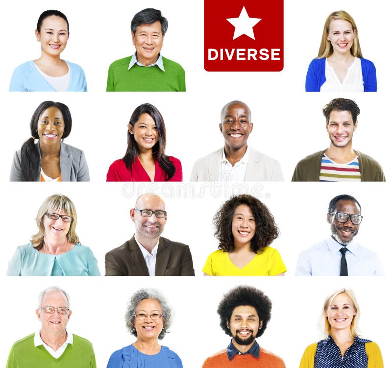 Portrait of Multiethnic Colorful Diverse People Stock Photo - Image of ...