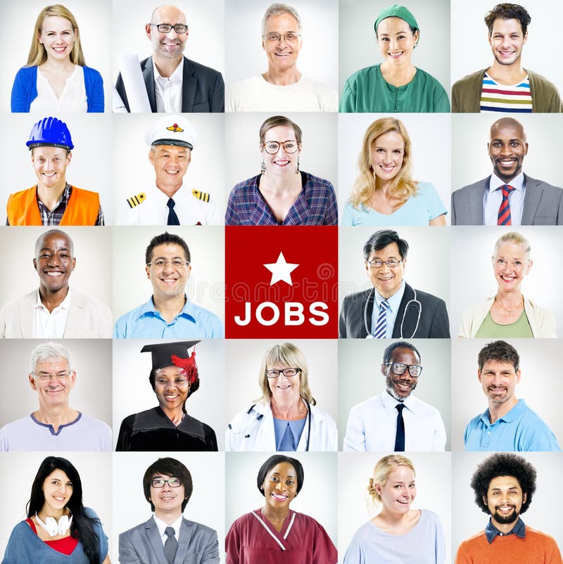 Portrait of Multiethnic Mixed Occupations People Stock Photo - Image of ...