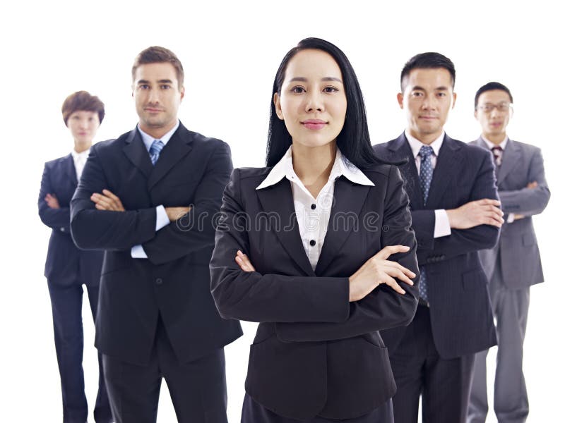 Portrait of a Multinational Funny Group of Laughing People. Stock Photo ...