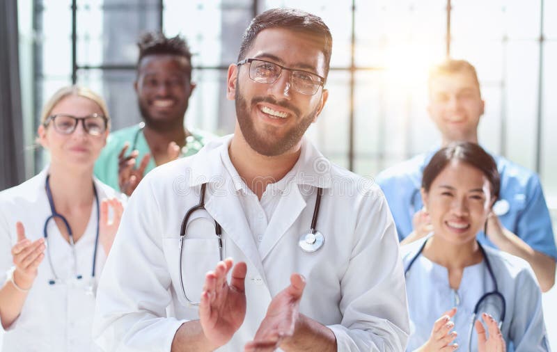 Portrait of a Multinational Group of Doctors Stock Image - Image of ...