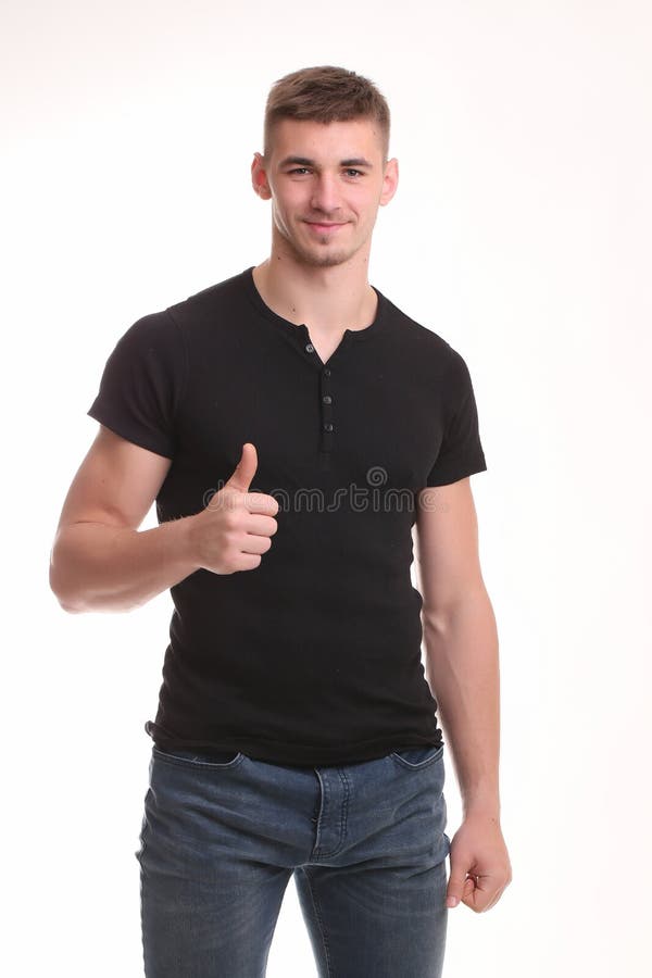Portrait of Muscle Man Posing in Studio Isolated Stock Image - Image of ...