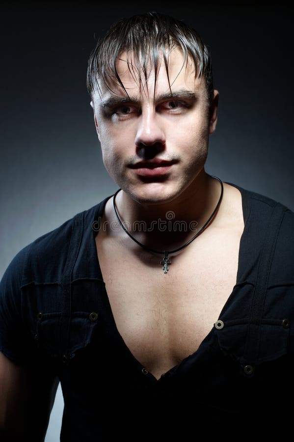 Portrait of Big Muscular Man Stock Photo - Image of attitude, portrait ...