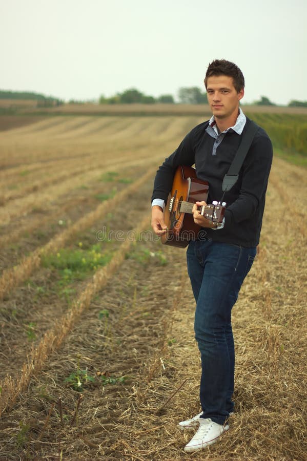 Portrait of musician stock image. Image of guitar, male - 34061757