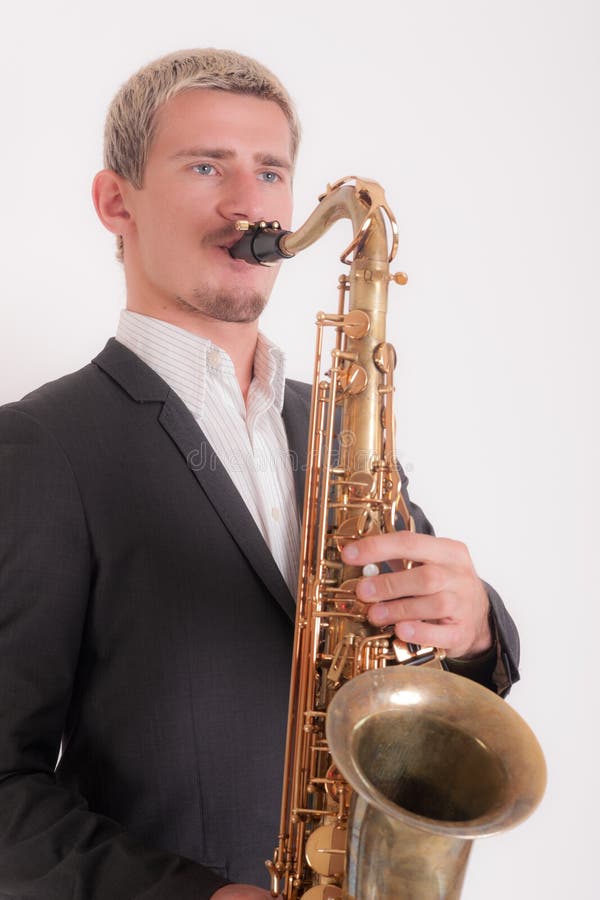 Portrait of a musician stock image. Image of male, saxophone - 160803737