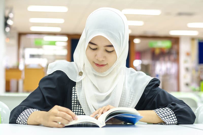 Portrait of Muslim in the Library Stock Image - Image of race, books ...