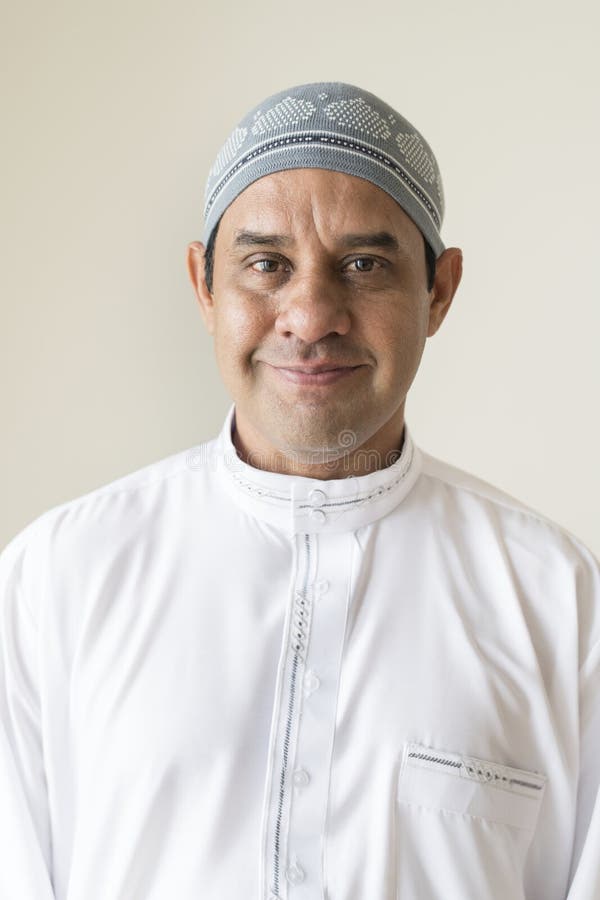 Portrait of a Muslim man stock photo. Image of expression - 118993114