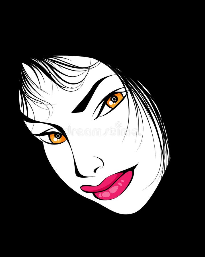 Portrait of a Mysterious Woman Stock Vector - Illustration of ...