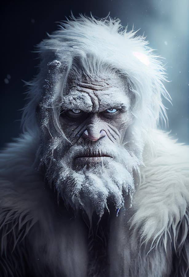 2d Yeti: a Mythical Creature Walking in Snow Stock Illustration ...