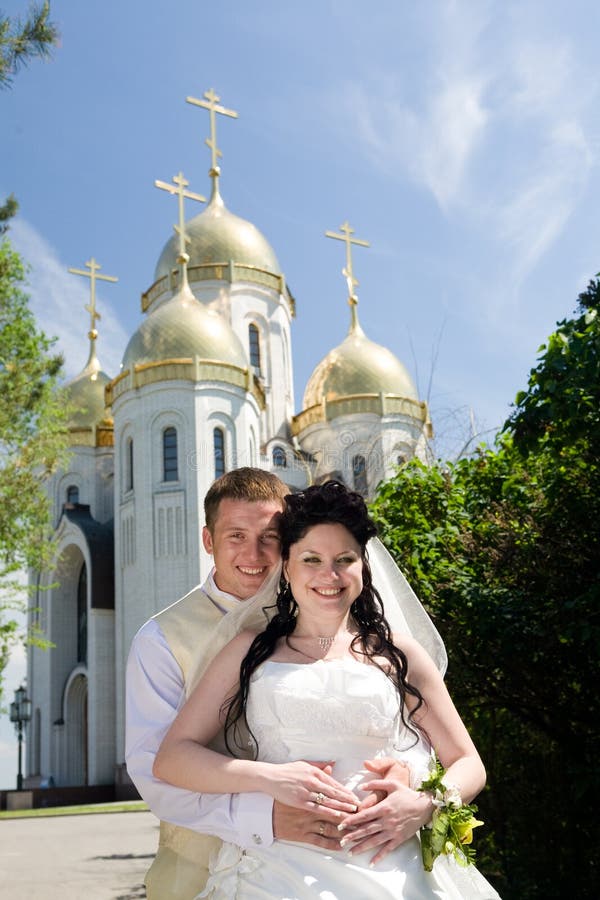 Portrait near the church stock image. Image of ceremony - 5572633