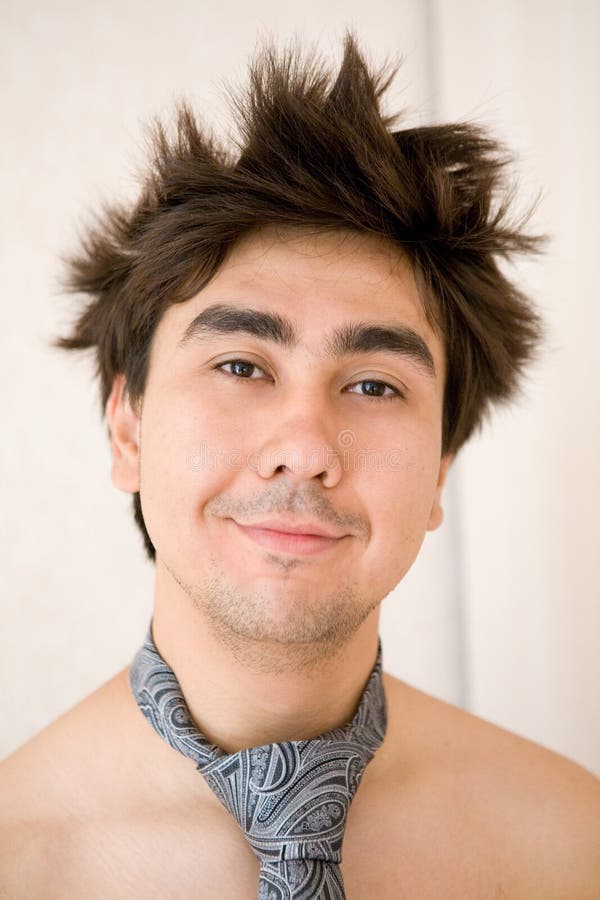 Portrait in necktie stock image. Image of hair, young - 7905805