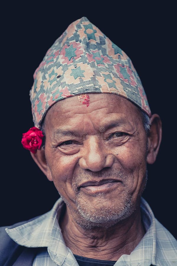 Portrait of a Nepalese Traditional Pharmacist Smiling and Working in ...