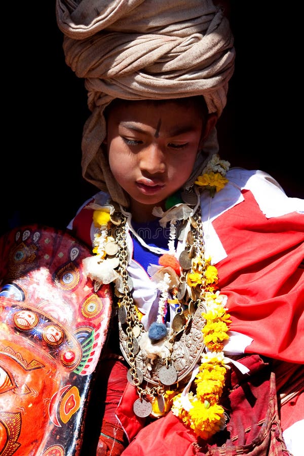 Portrait of Nevaris Boy with Wooden Mask Editorial Photography - Image ...